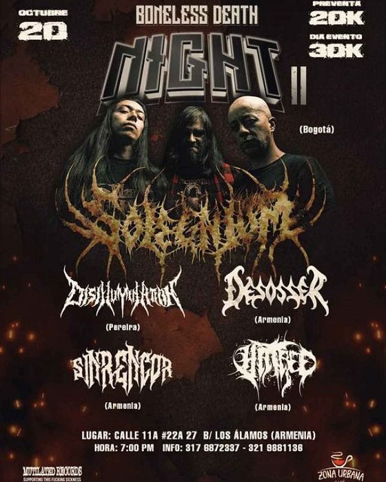 Evento Boneless Death Night|Conciertos, Festivales.