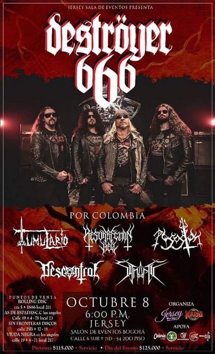 Evento Destroyer 666|Conciertos, Festivales.