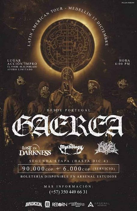 Evento Gaerea En Colombia|Conciertos, Festivales.