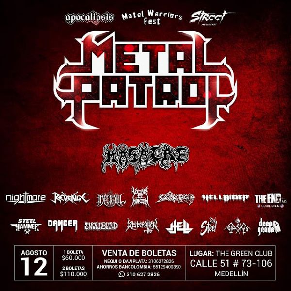 Evento Metal Patrol|Conciertos, Festivales.