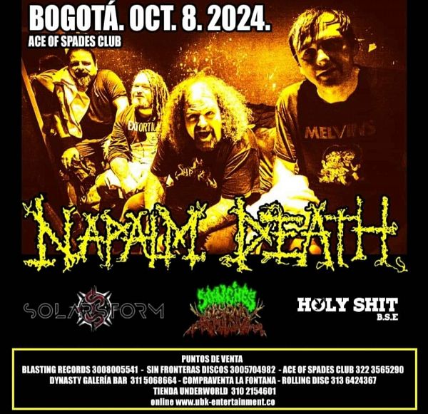 Evento Napalm Death|Conciertos, Festivales.